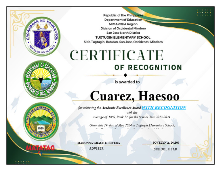 Certificate of Recog | PDF