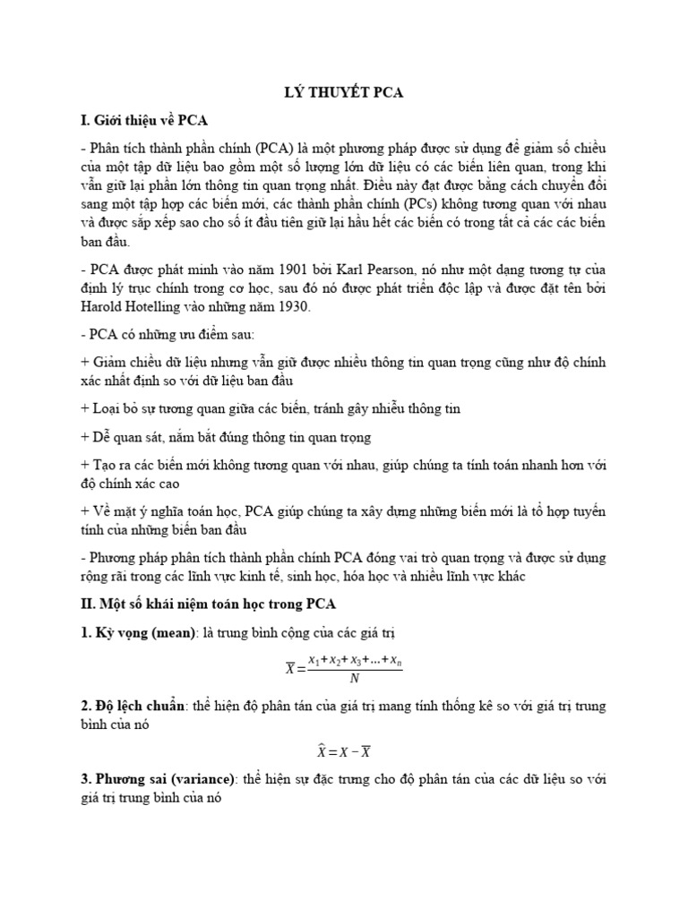 LÝ THUYẾT PCA | PDF