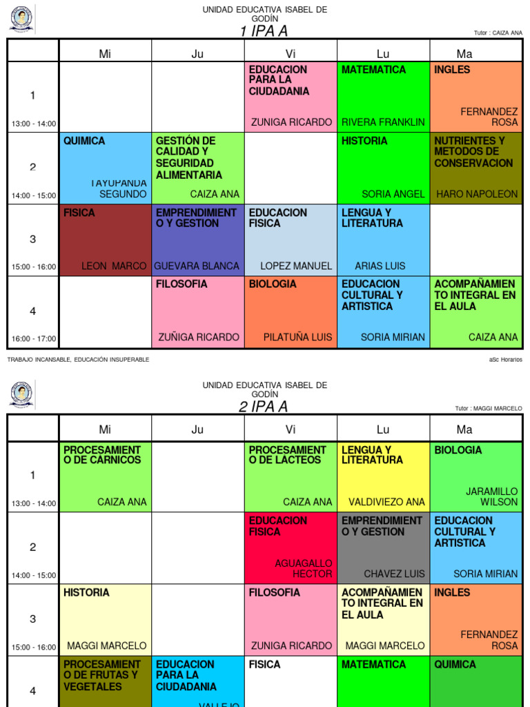 Horarios de Examenes Segundo Trimestre Jornada Vespertina | PDF