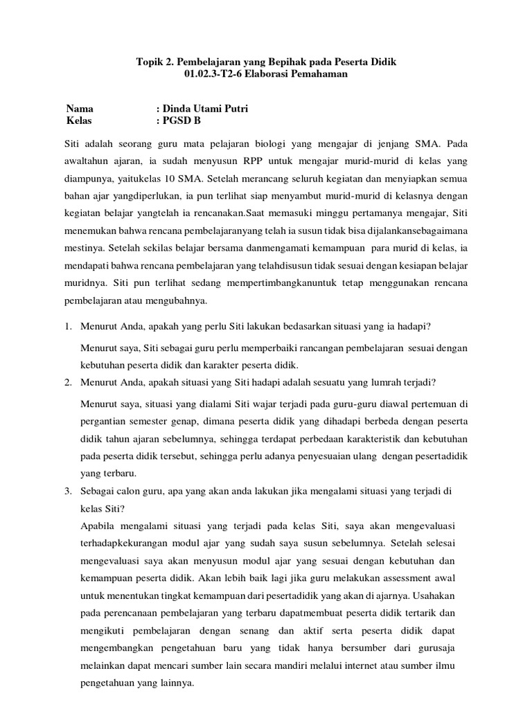 PPDP Topik 2 Elaborasi Pemahaman | PDF