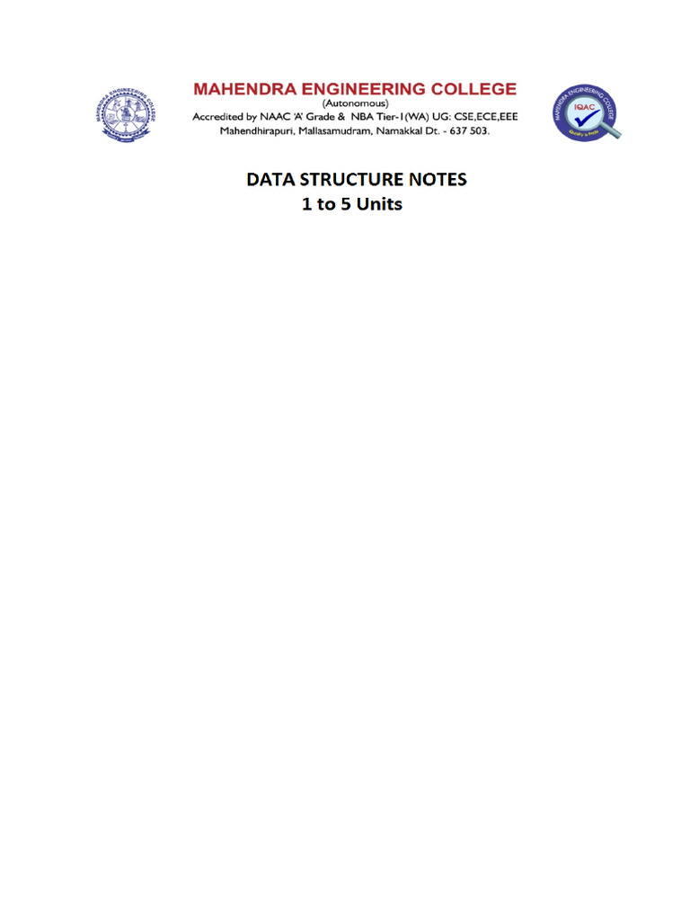 DS Notes 1 To 5 Units | PDF | Time Complexity | Computational ...