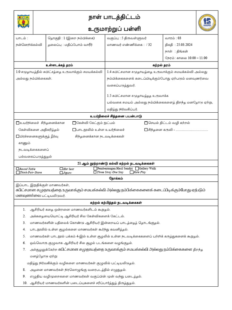 Round Table Think-Pair-Share Hot Seat Jigsaw Pembentangan Hasil Sendiri ...