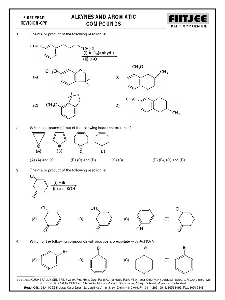 Alkynes and Aromatic Compounds | PDF | Methyl Group | Molecules