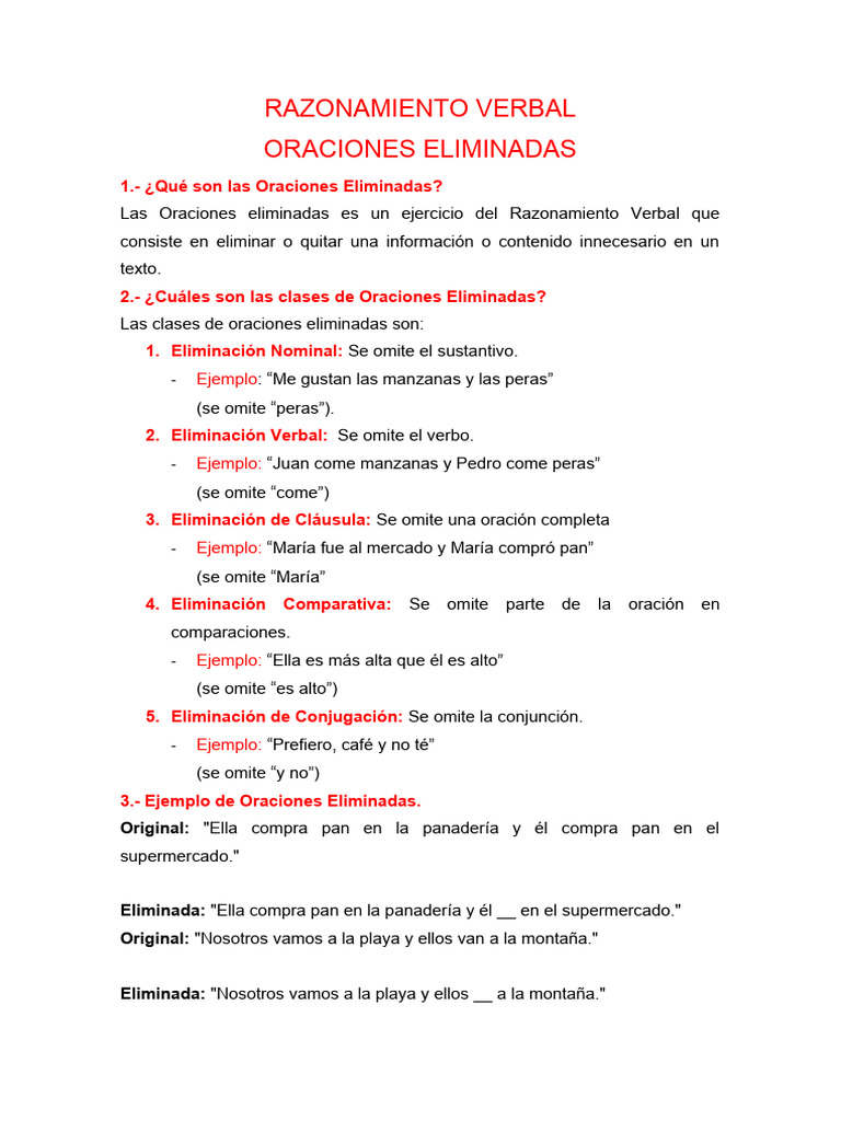 Razonamiento Verbal | PDF | Agua | Oración (Lingüística)