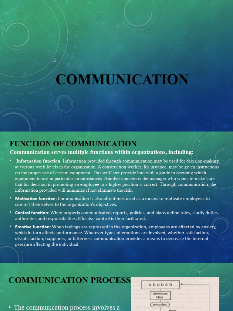 Functions and Techniques of Communication | PDF | Communication ...