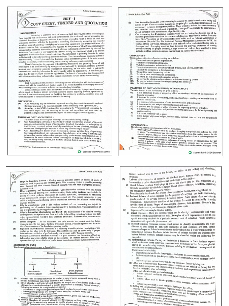 Cost Ac Unit 1 PDF | PDF