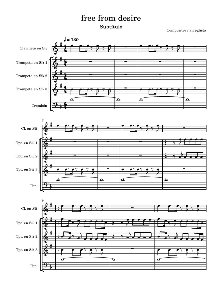 Free from Desire Partitura | PDF