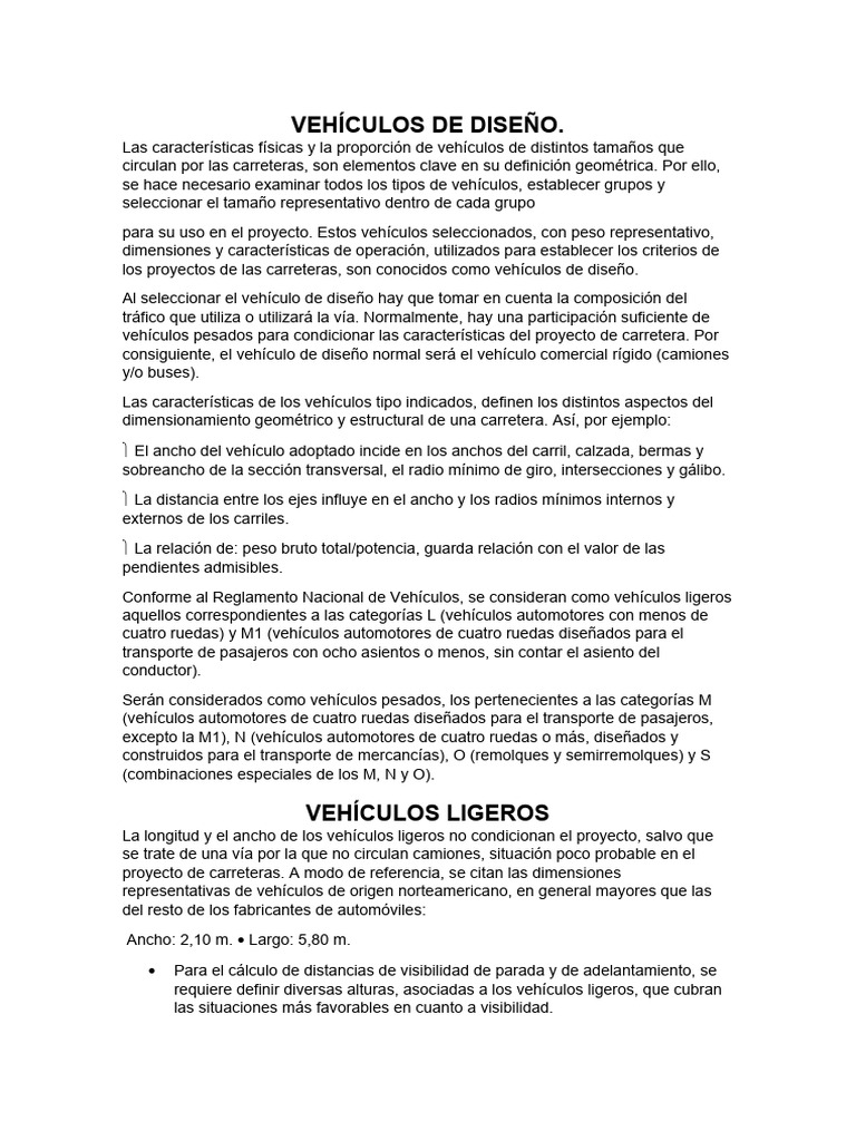 Clasificación Vehicular y Estandarización de Características | PDF | Eje | La carretera