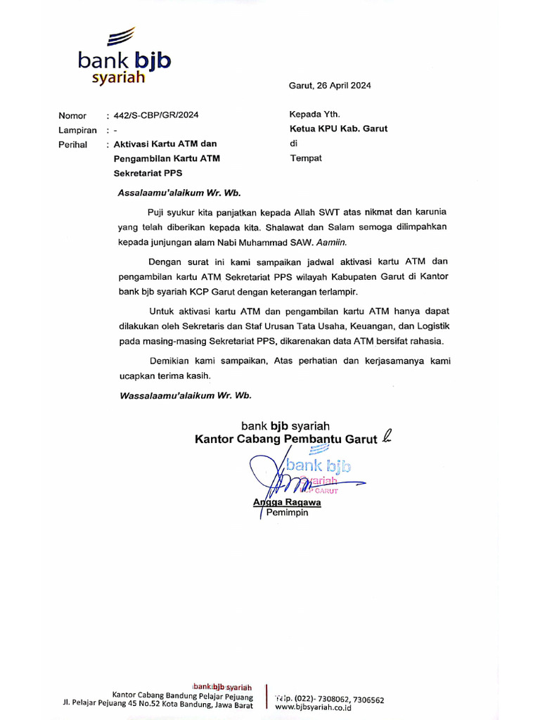 Aktivasi Kartu Atm Dan Pengambilan Kartu Atm Bank BJB Syariah ...
