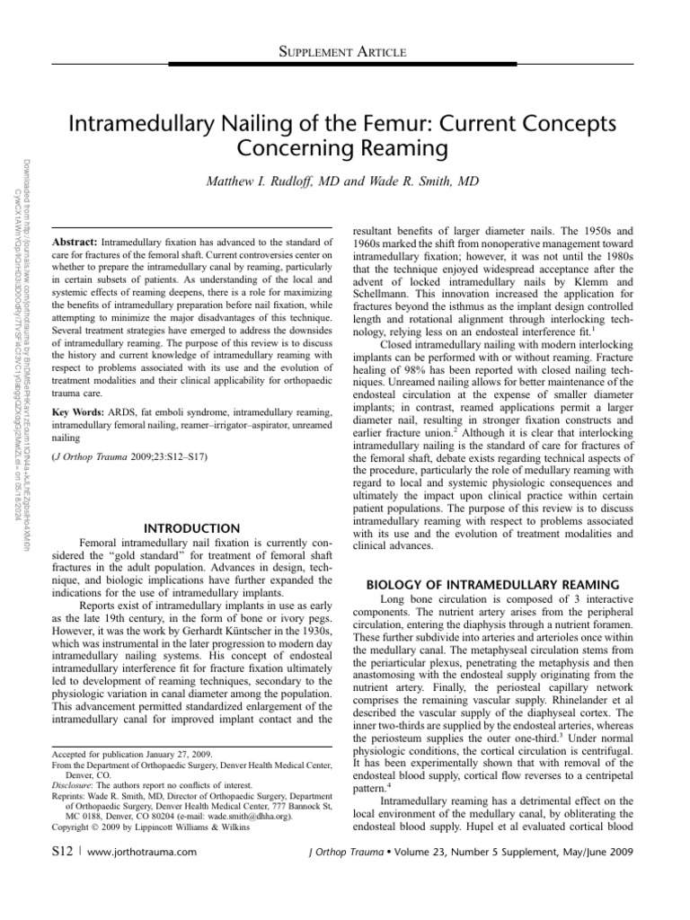 Intramedullary Nailing of The Femur Current.4 | PDF | Bone | Clinical ...