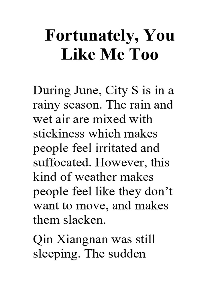 Fortunately, You Like Me Too | PDF
