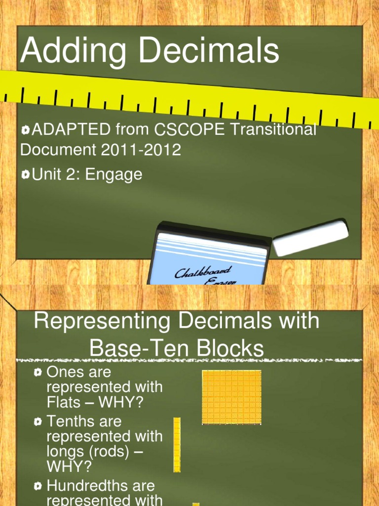 Adding Decimals Using Base Ten Blocks | PDF | Teaching Methods ...