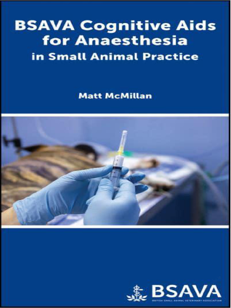 BSAVA Cognitive Aids For Anaesthesia in Small Animal Practice (VetBooks ...