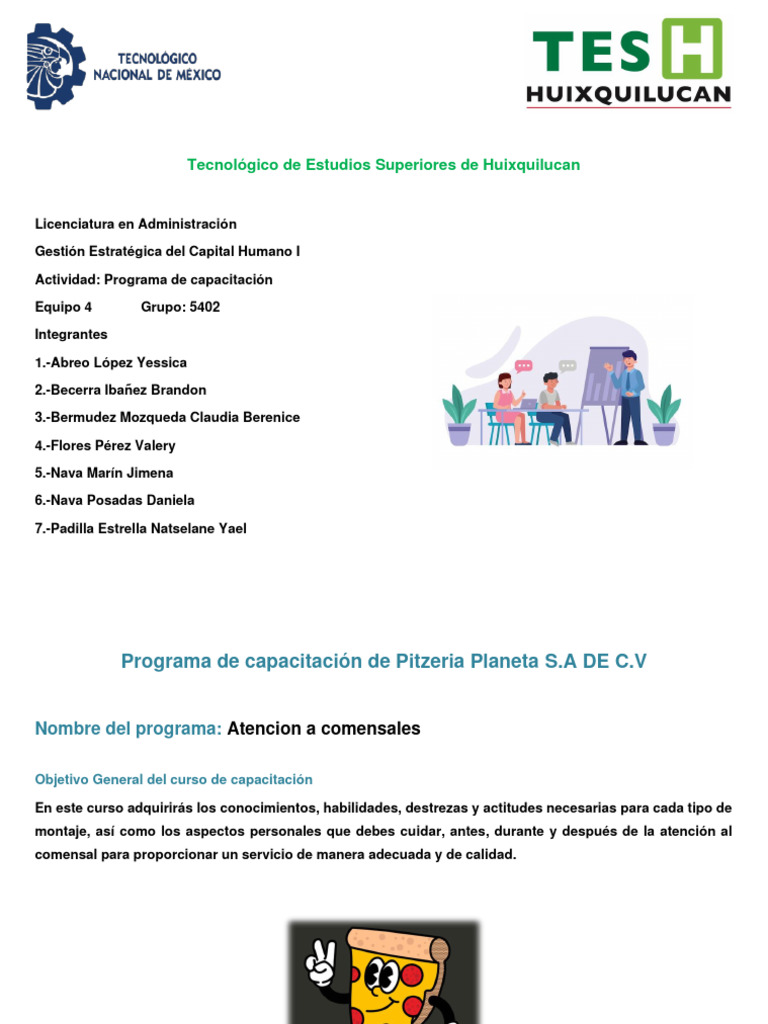 Capacitación en Atención a Comensales | PDF
