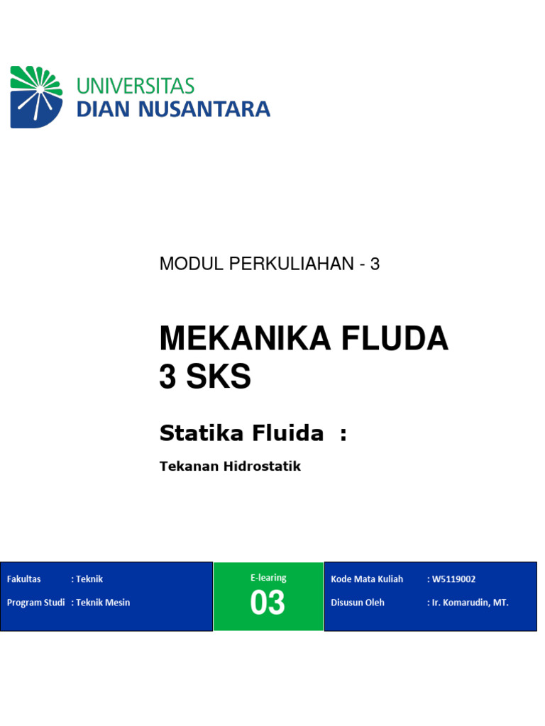 01-Modul Pertemuan - 3 - Tekanan Hidrostatik | PDF