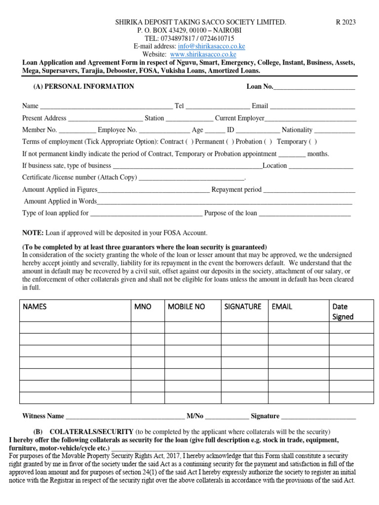 Loan Form Updated | PDF | Loans | Interest