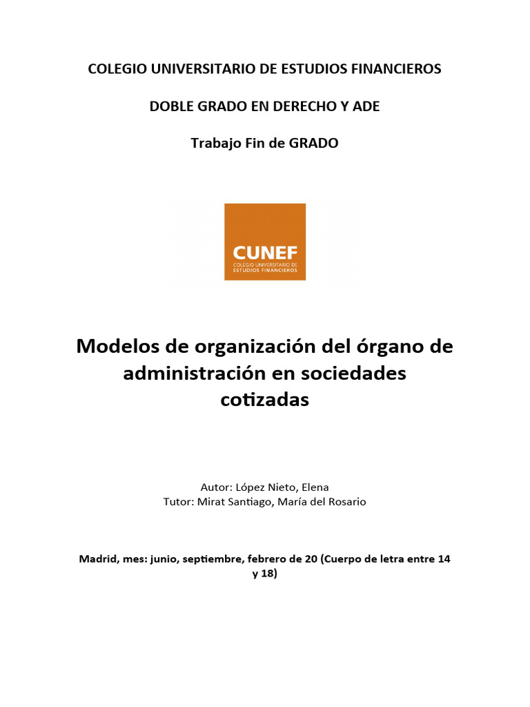 TFG Borrador - CORREGIDO | PDF | Junta Directiva | Business