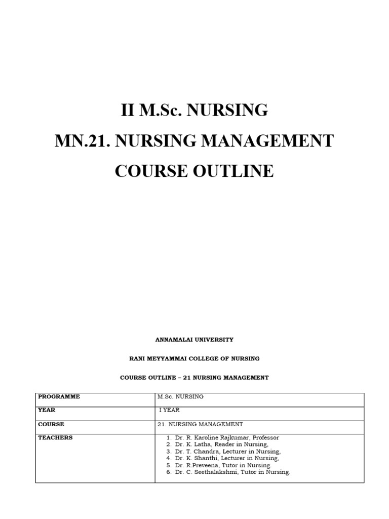 11.course Outline | PDF | Nursing | Health Informatics