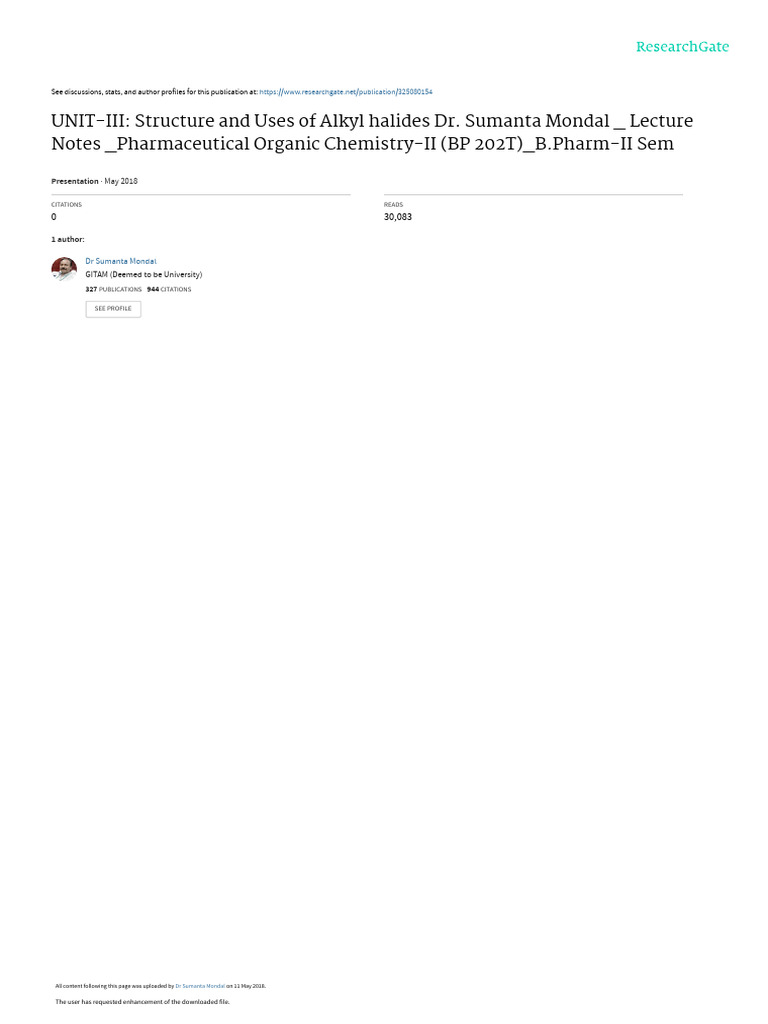 UNITIII StructureandUsesofAlkylhalides | PDF | Chloroform | Chemical Polarity