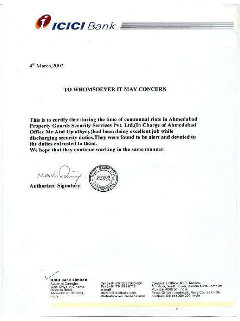 ICICI Bank1-Letter | PDF