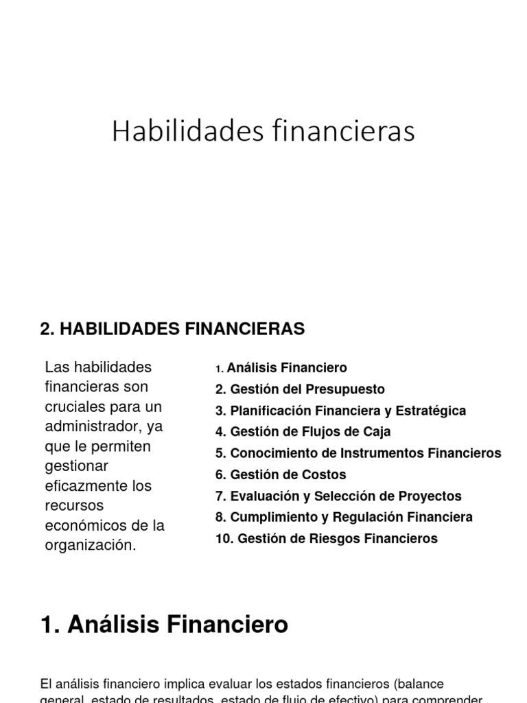 Habilidades Financieras | PDF | Business | Presupuesto