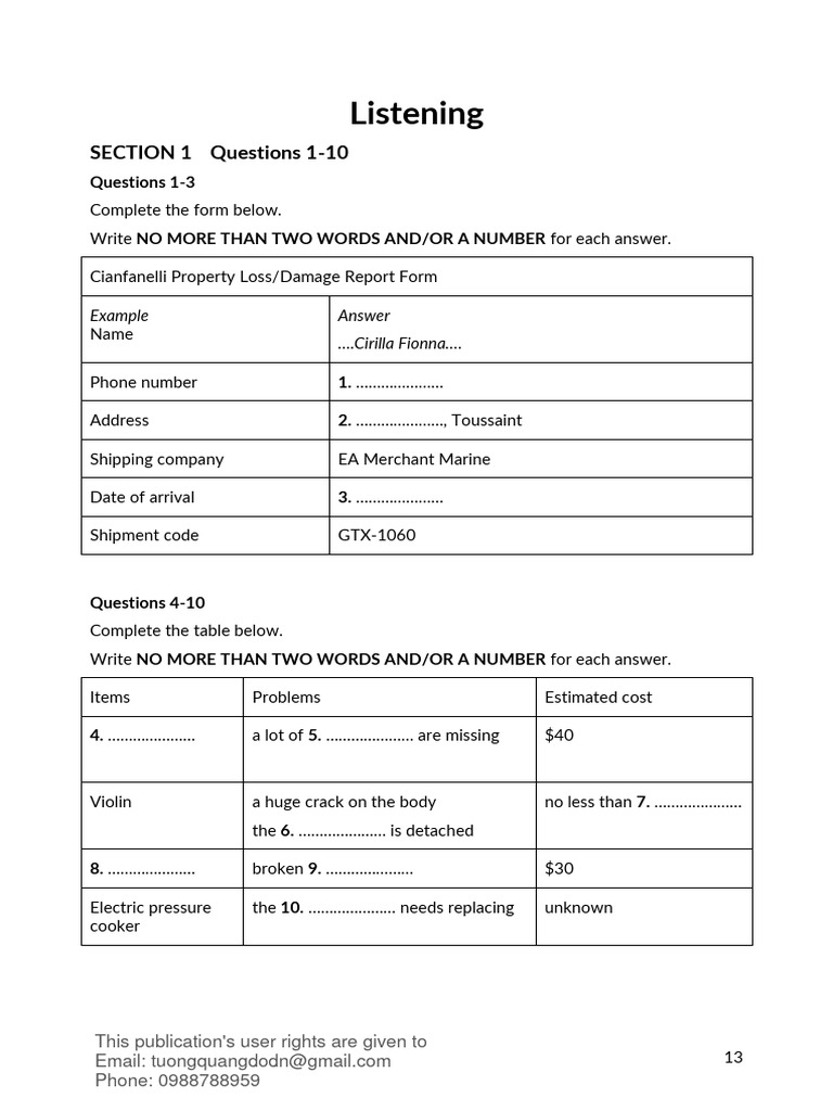 Listening in Class Practice 1 | PDF | Young Adult
