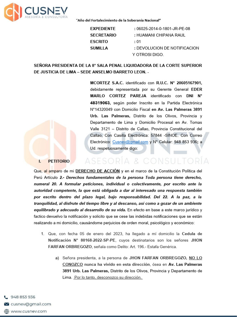 Devolucion de Cedula | PDF | Justicia | Crimen y violencia