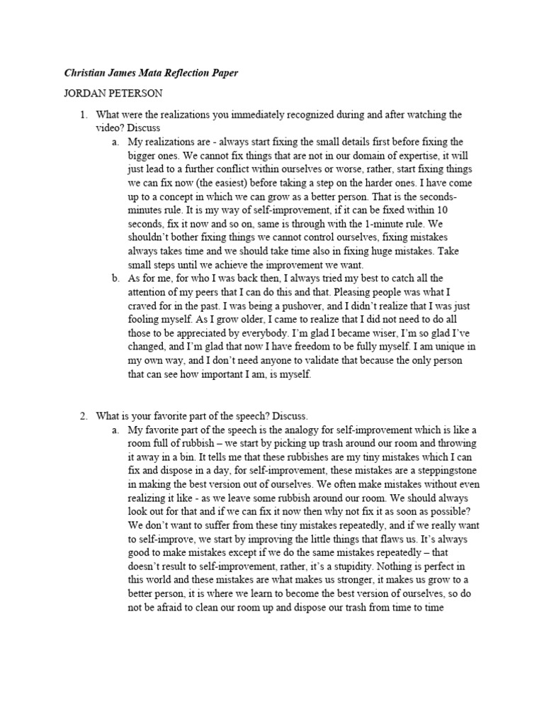 Christian James Mata Reflection Paper Output 2 | Download Free PDF ...