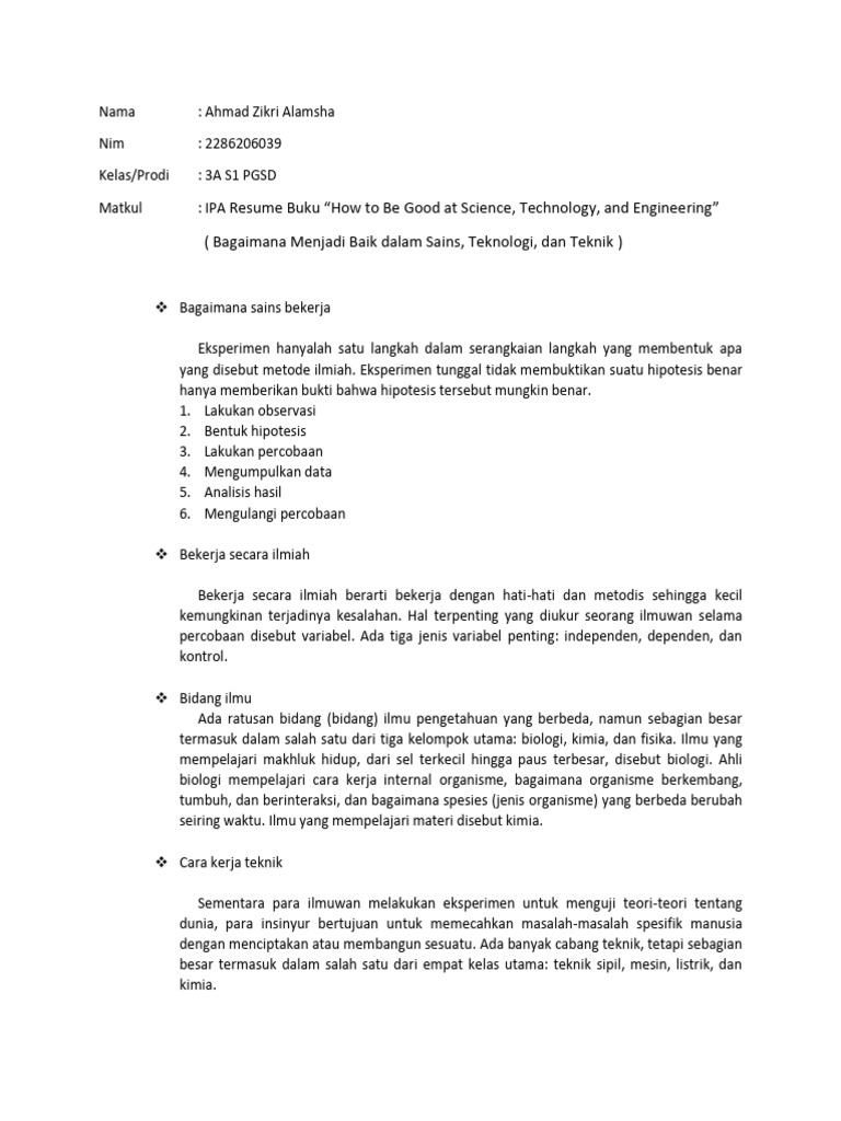 Resume IPA Ahmad Zikri Alamsha 3A PGSD | PDF