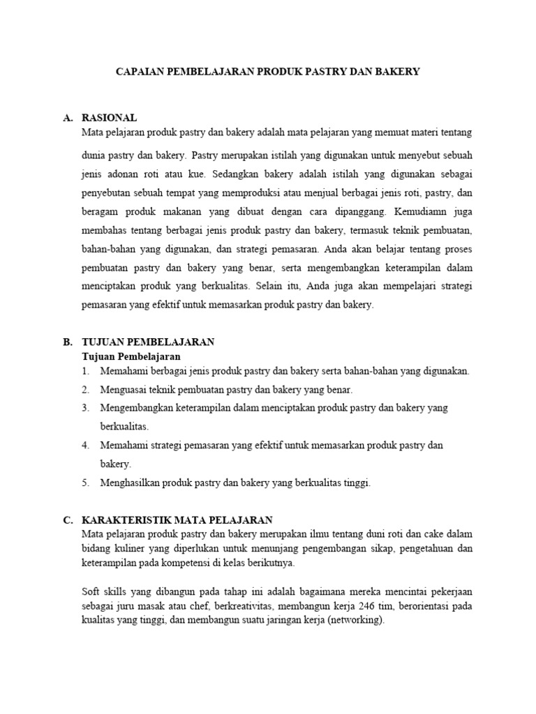 CP Produk Pastry & Bakery | PDF