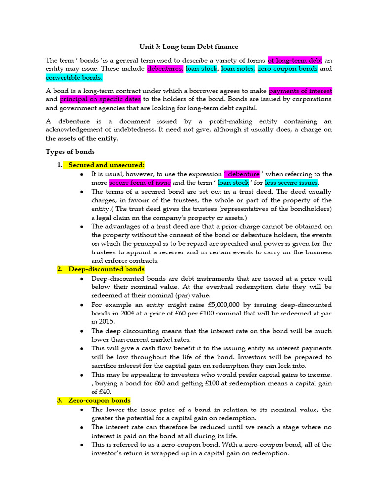 Understanding Long-Term Debt Instruments | PDF | Bonds (Finance) | Convertible Bond