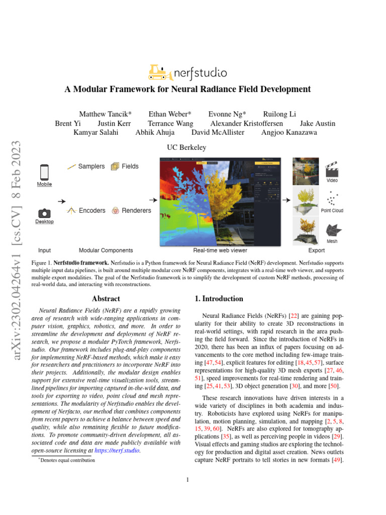 Nerf Studio | Download Free PDF | Rendering (Computer Graphics) | 3 D Computer Graphics