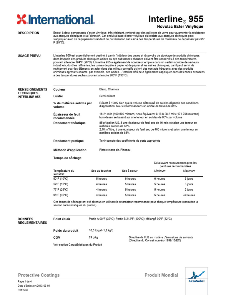 Interline 955 | PDF | Peinture | Chimie