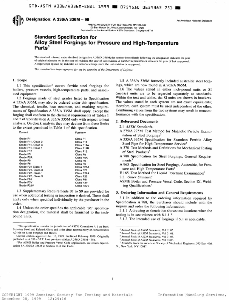 Astm A336 | PDF