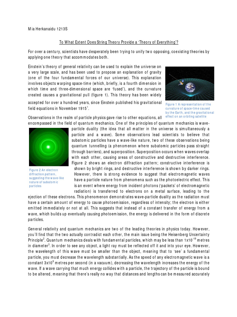 To What Extent Does String Theory Provide A Theory Of Everything