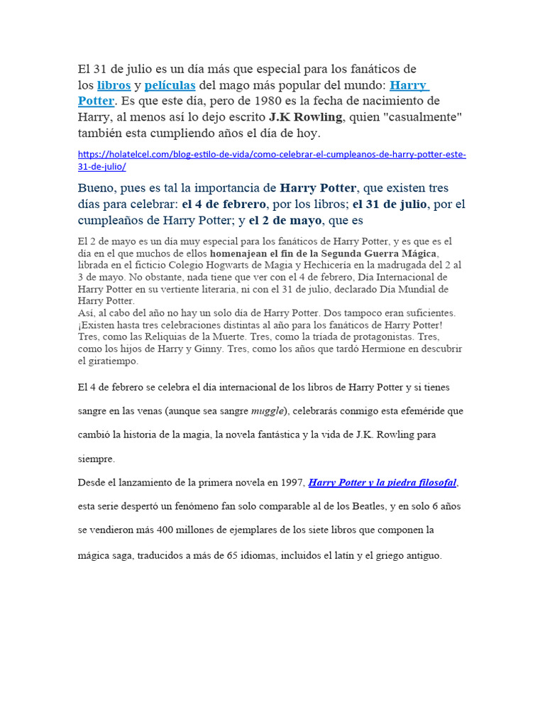 Dia Internacional Harrypotter-1 | PDF