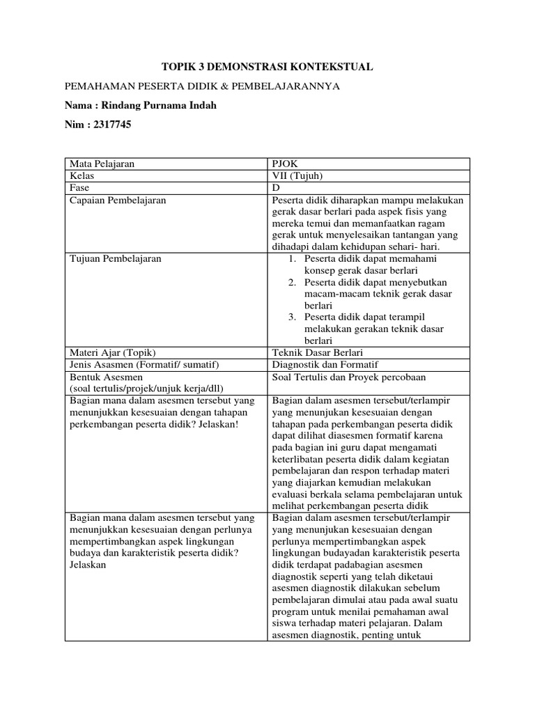 Topik 3 Demonstrasi Kontekstual | PDF | Karier & Perkembangan