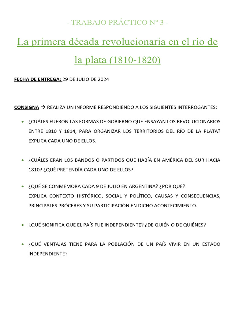 TP Día de La Independencia | PDF