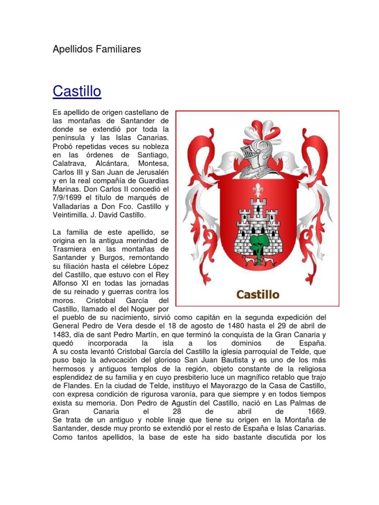 Apellidos Familiares | PDF | Nobleza | Castillo