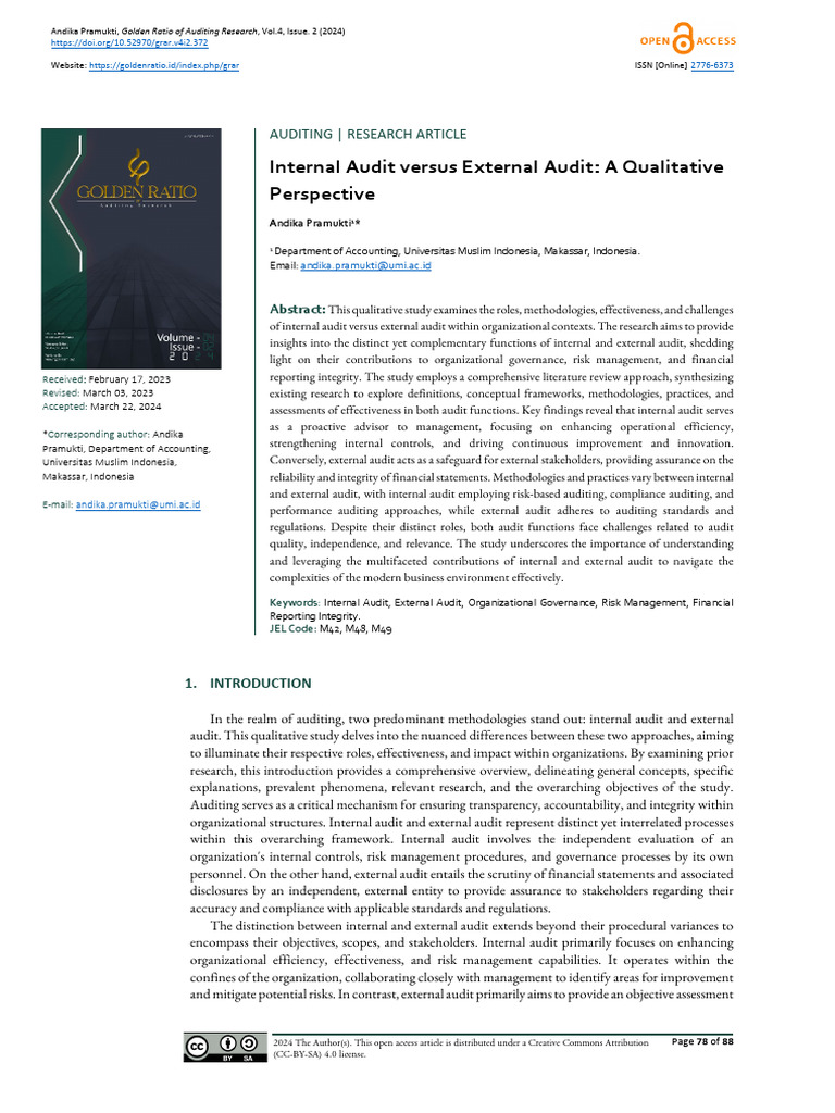 Pramukti (2024) | PDF | Internal Audit | Audit