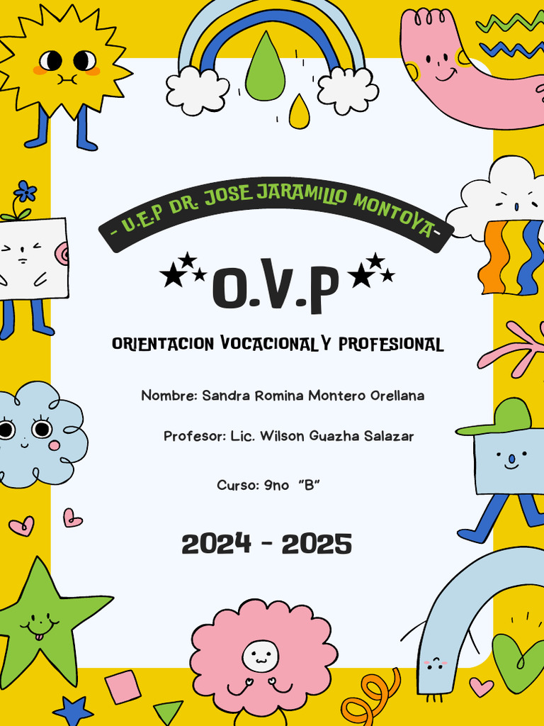 Documento A4 Portada Proyecto para Niños Infantil Ilustrado Multicolor ...