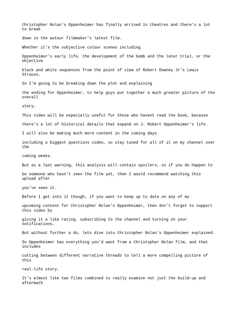 OPPENHEIMER Ending Explained (Full Movie Breakdown) - YouTube - English | PDF | Nuclear ...