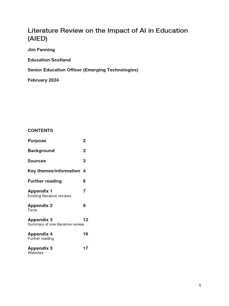 Ai Literature Review Pdf Artificial Intelligence Intelligence Ai