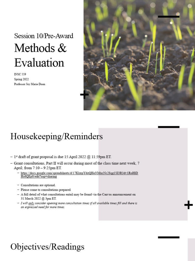 INSC 559-Session 10 - Spring 2022 | PDF | Evaluation | Methodology