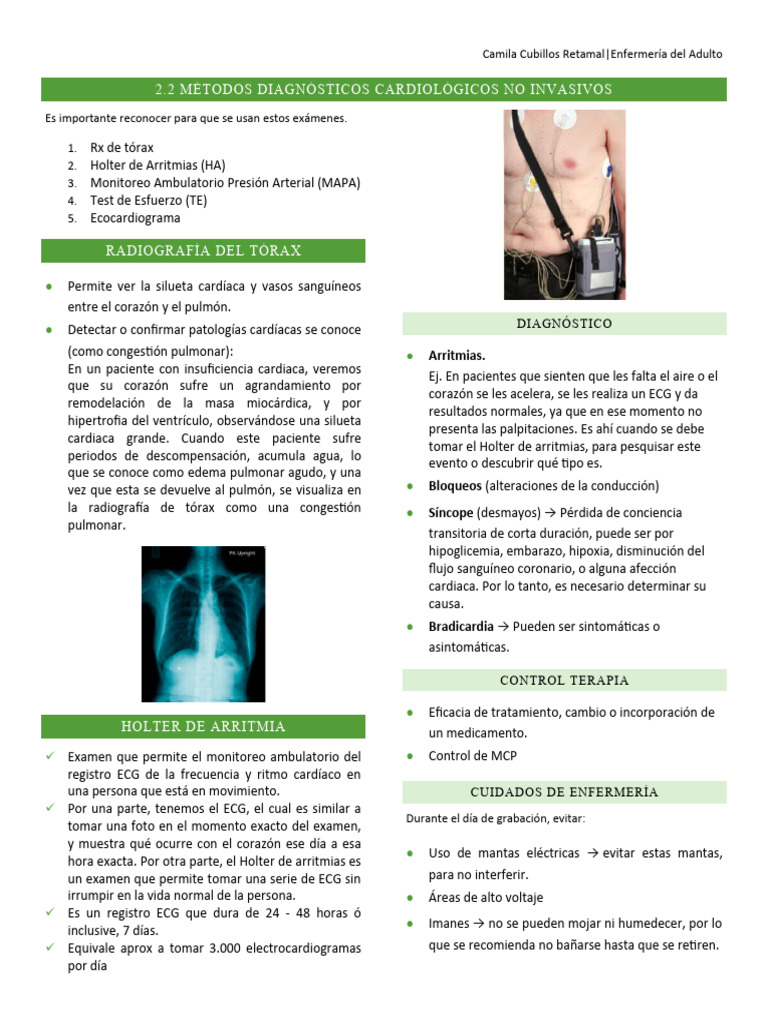 Métodos Diagnósticos Cardiológicos No Invasivos | PDF | Ecocardiografía ...