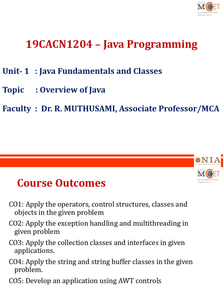 Java Programming Unit I-Lecture - 002 | PDF | Java (Programming ... Java Programming Unit I-Lecture - 002 | PDF | Java (Programming ...