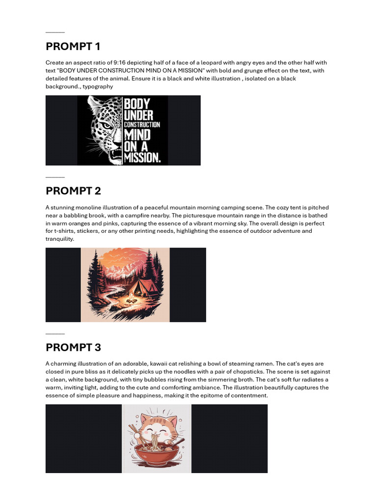 31 Ideogram Prompts | Download Free PDF | Typography | Drawing