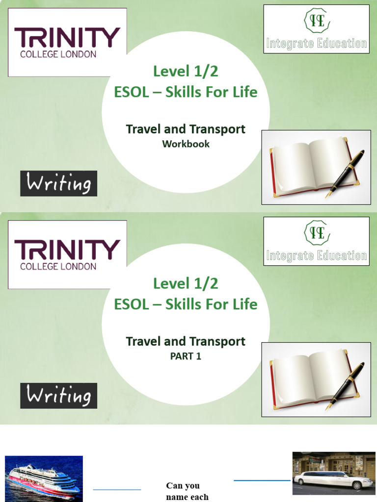 Level 1 2 WK 5 Workbook Travel and Transport | PDF
