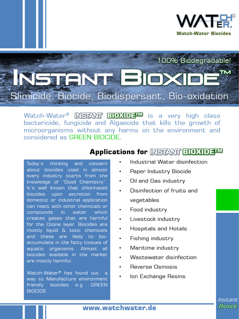 Instant Bioxide | PDF | Disinfectant | Water