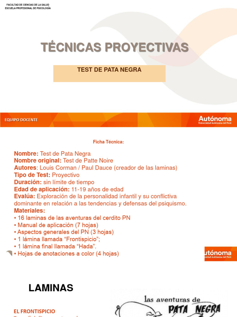 Técnicas Proyectivas: Test de Pata Negra | PDF